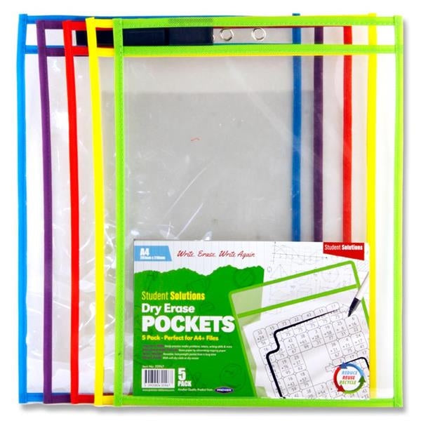 Student Solutions Dry Erase Pockets (Pack of 5)
