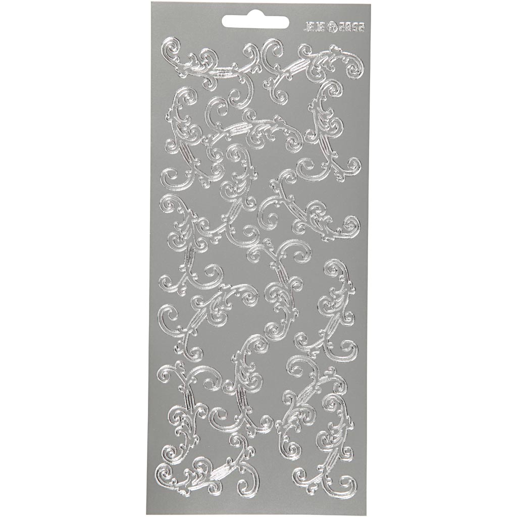 Stickers - Swirl Sheet 10x23cm Silver – Art & Hobby