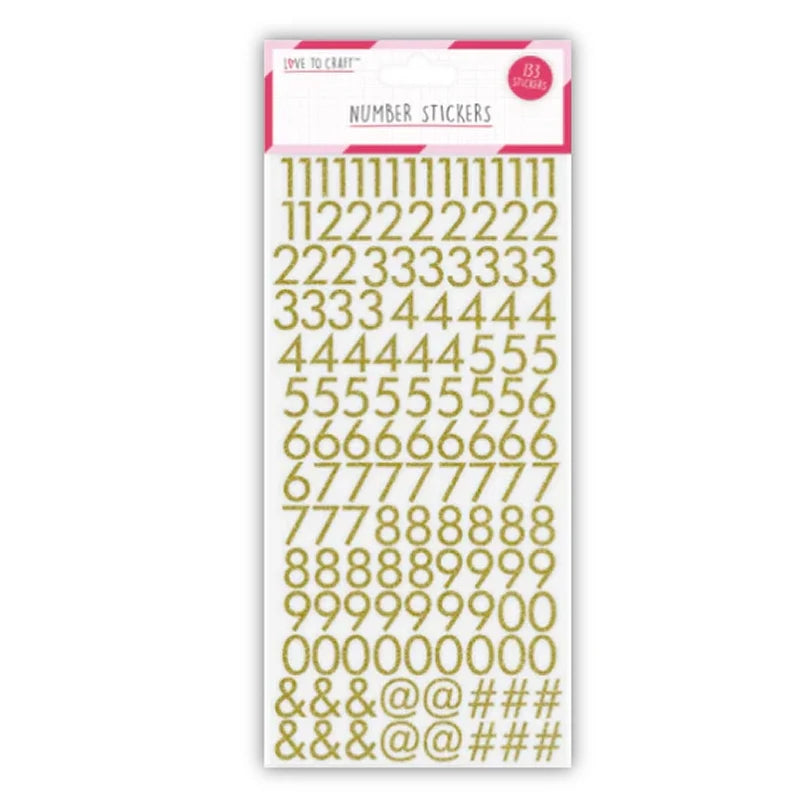 Love To Craft Number Stickers - Gold (133 Pack) – Art & Hobby