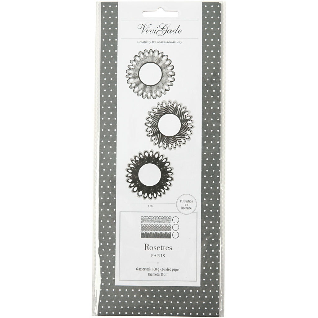 Paper - Rosettes Diameter 8cm 160g (6 Pieces) – Art & Hobby