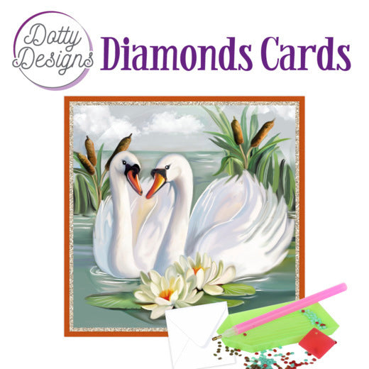 Dotty Designs Diamond Cards - White Swans – Art & Hobby