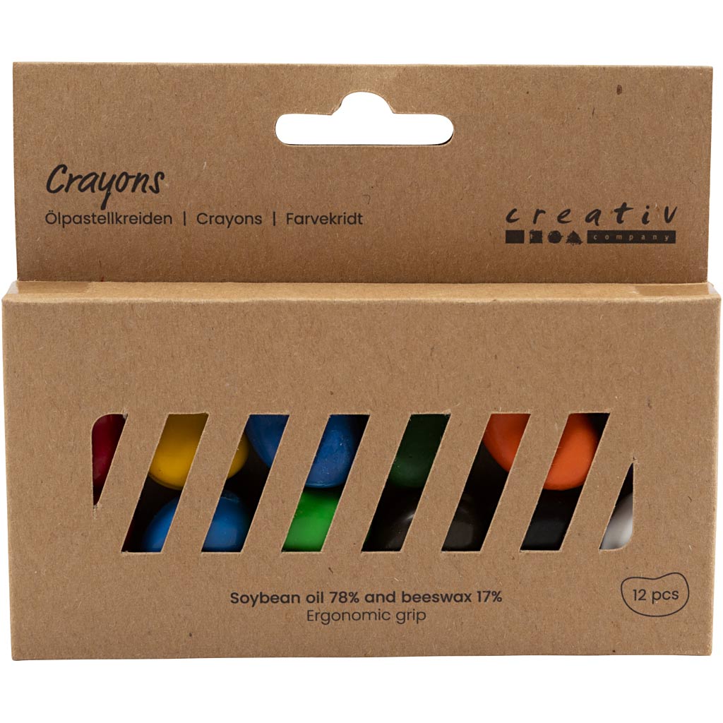 Crayons Beans L: 25mm Thickness 15mm - Assorted Colours (12 Pieces ...