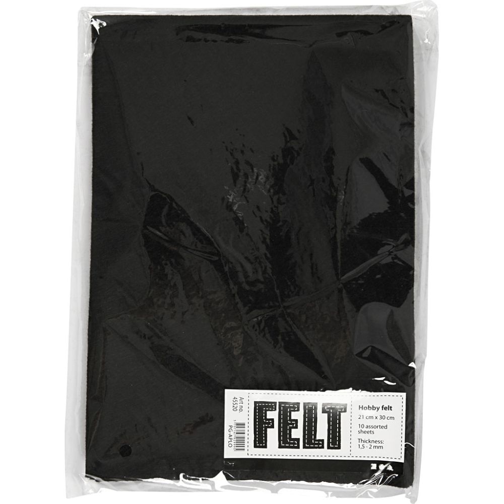 A4 Felt Sheets - Black (Pack of 10) – Art & Hobby