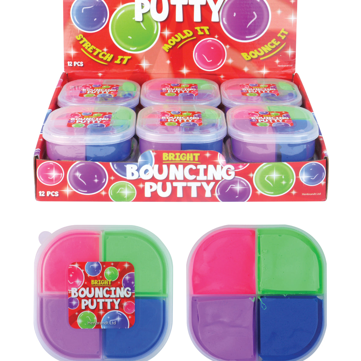 4 Colour Bouncing Putty Tubs – Art & Hobby