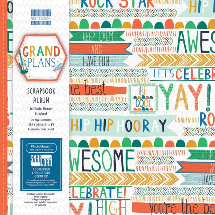First Edition Scrapbook 8x8 Album - Grand Plans – Art & Hobby