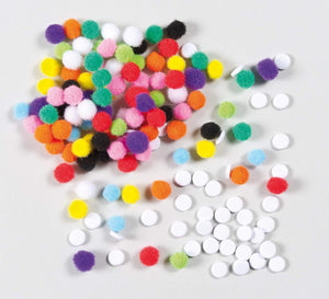 Baker Ross Self-Adhesive Pom Poms (200 pack)