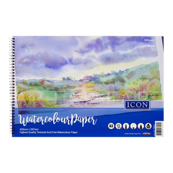 Icon A3 Watercolour Paper Pad 12 Sheets – Art & Hobby