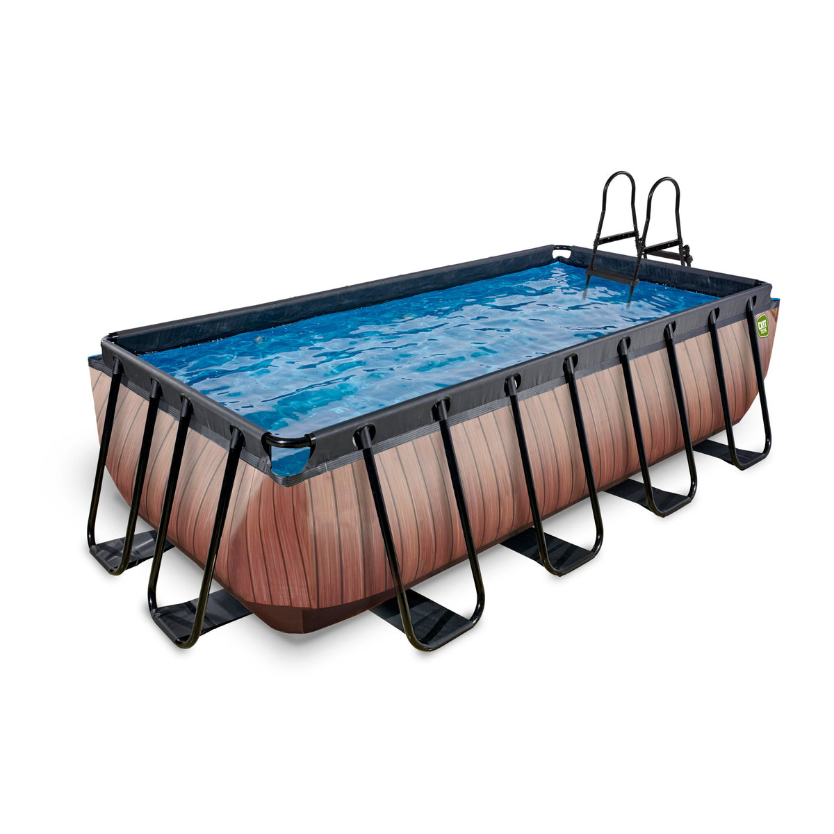 EXIT Brown Wood Frame Pool - 4x2x1m (12v Cartridge Filter) – Art & Hobby
