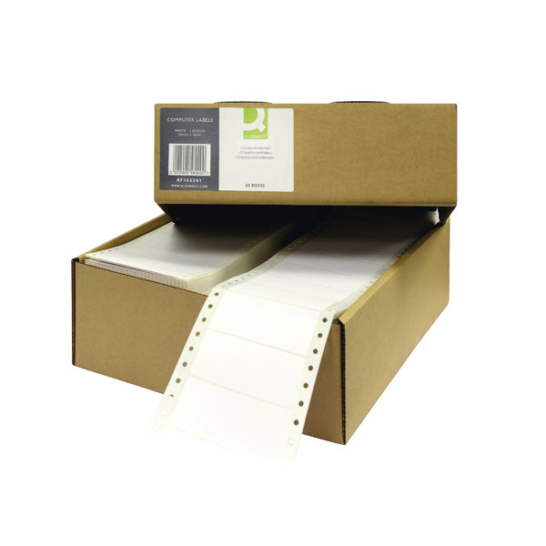 Q-Connect Computer Label 102x36mm 1 Across The Web 8 Per Fanfold White ...