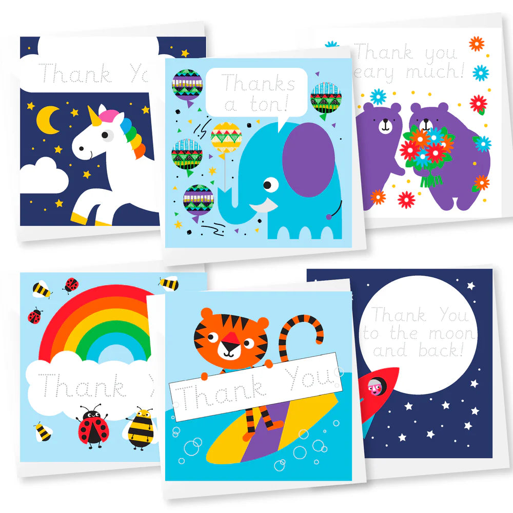 Traceable Handwriting Practice Thank You Cards (10 Pack) – Art & Hobby