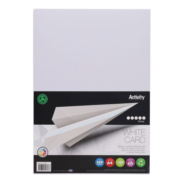 A4 160gsm Card 250 Sheets - White – Art & Hobby
