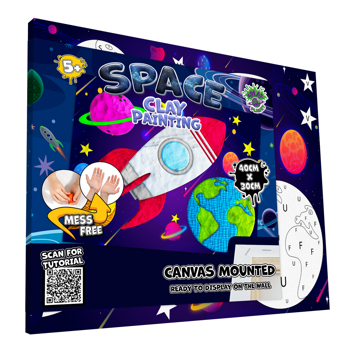 Splat Planet Clay Painting Kit 40x30cm - Space | Art & Hobby