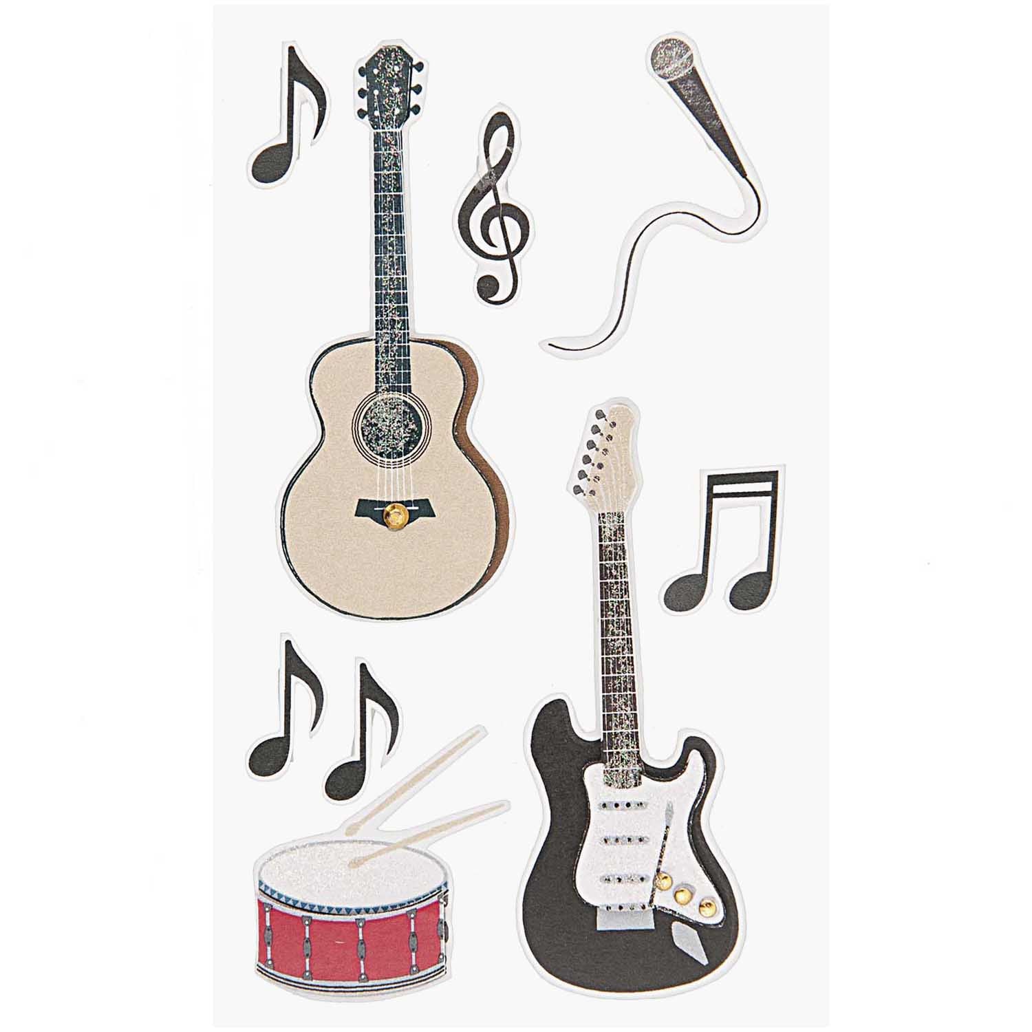 3D Stickers, Rock Music 7 X 15 Cm