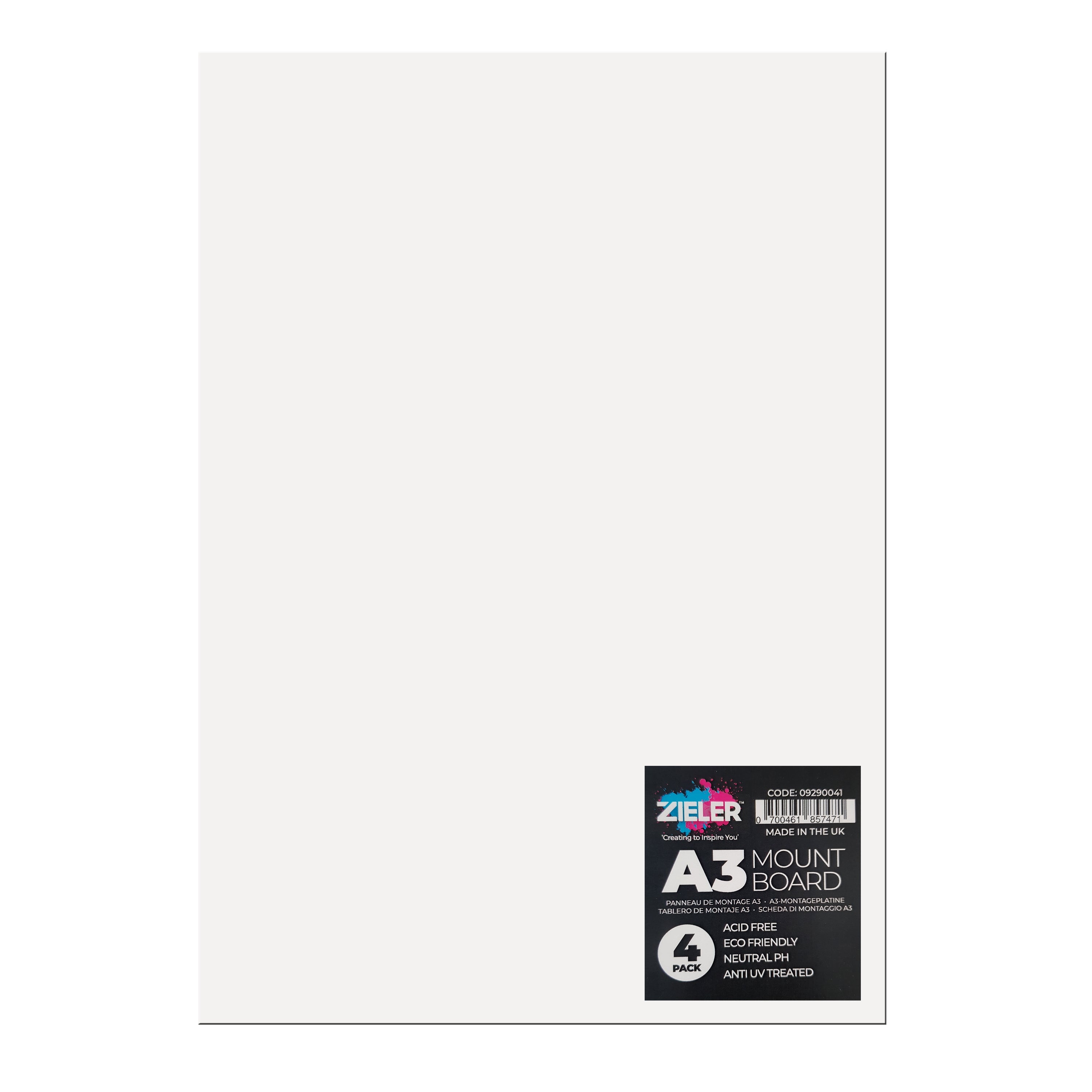 Mountboard 1.4mm A3 White 4 shts