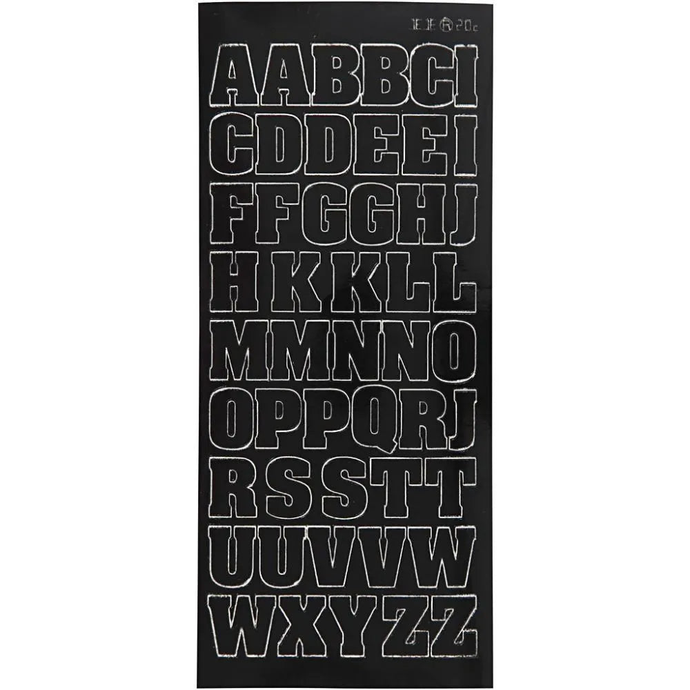Stickers - Alphabet Black Big Capital Letters 10x23 cm – Art & Hobby