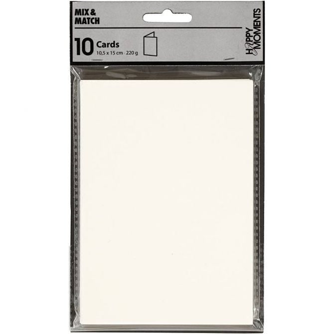 Blank Cards in Off-White - 5x15cm (10 Pack)
