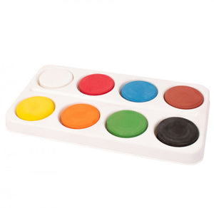 Paint pucks in palette, 57 mm, 8 colours