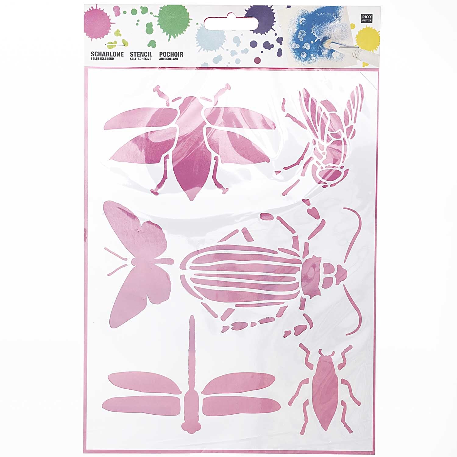 Rico Design Stencil Insects - 18.5x24.5cm Self-Adhesive