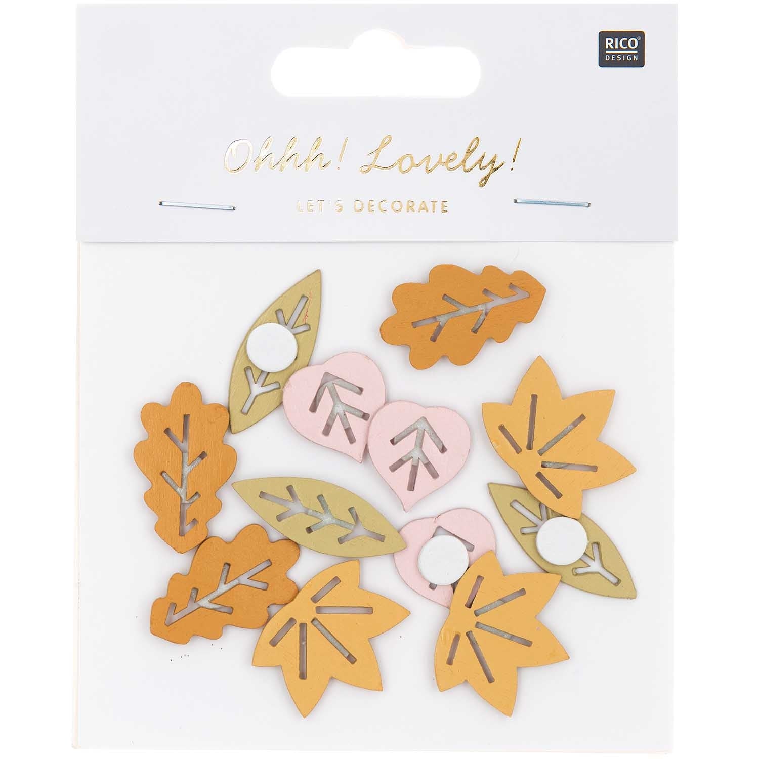 Ohhh! Lovely! Wooden Sticker Autumnal Leaves - 12 pieces