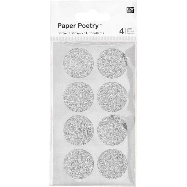 STICKERS, CIRCL SIL, L FSC MIX 4 SHEETS