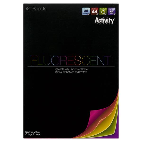 Activity A4 Fluorescent Pad - 40 Sheets – Art & Hobby
