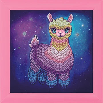 Frameable Crystal Art Rainbow Llama 16x16cm – Art & Hobby