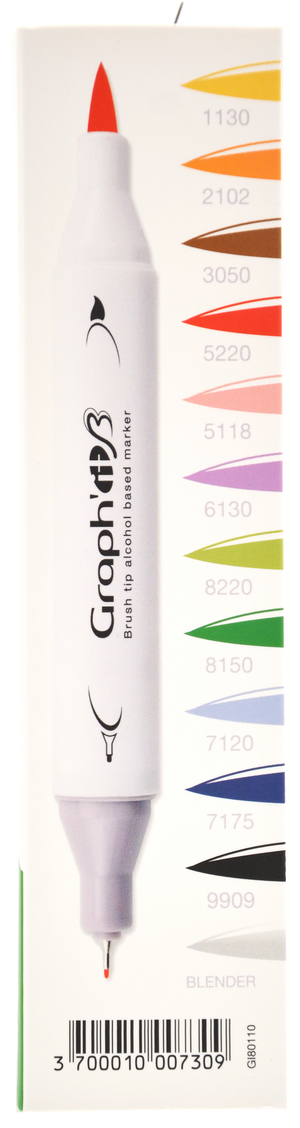 GRAPHIT BRUSH & EXTRA FINE Set 12 markers - Essent