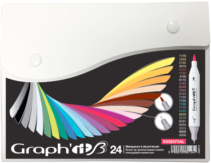 GRAPHIT BRUSH & EXTRA FINE Set 24 markers - Essent
