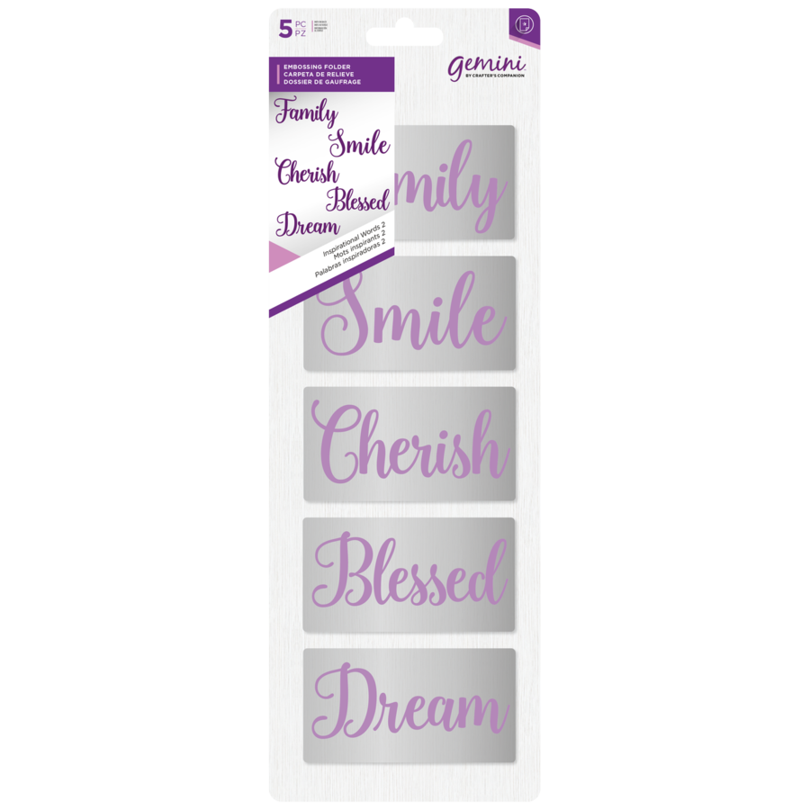 Embossing Folder (5PC) - Inspirational Words 2 – Art & Hobby
