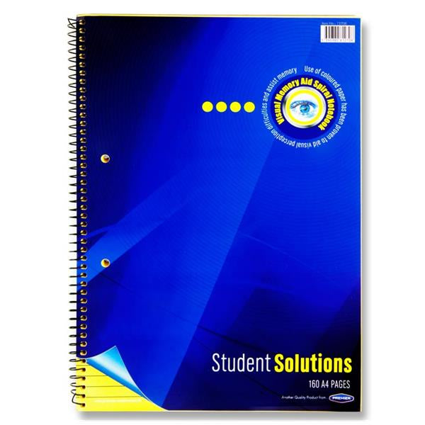 Student Solutions A4 160pg Visual Memory Aid Spiral - Yellow