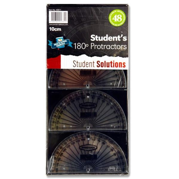 Student Solutions 180* Transparent Protractor 10cm